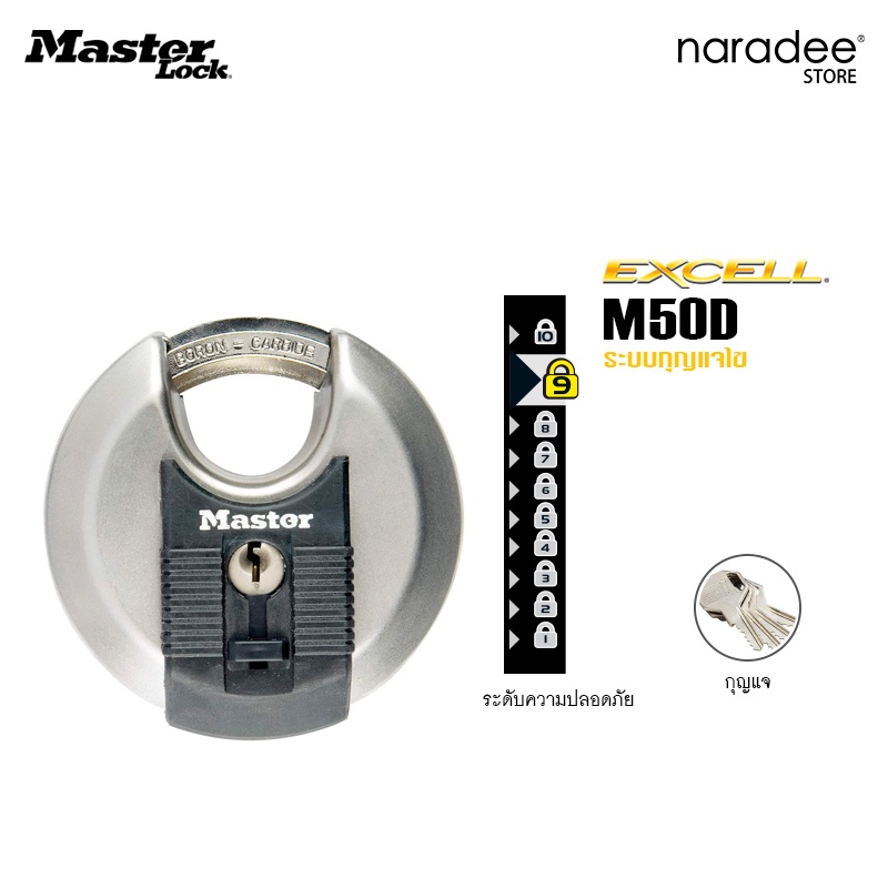 Master Lock มาสเตอร์ล็อค M50D กุญแจเดี่ยวรูปวงกลม | Shopee Thailand