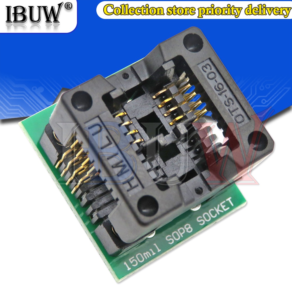 Soic8 SOP8 เป็น DIP8 อะแดปเตอร์ซ็อกเก็ตโปรแกรมเมอร์ กว้าง 150 มิลลิลิตร 200 มิล สีฟ้า SA602 ...
