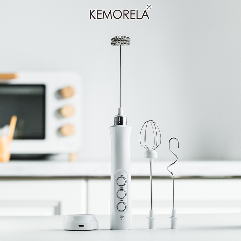 KEMORELA 3 In 1เครื่องตี ฟองนมไฟฟ้า แบบพกพาทํ าโฟมมือถือ ความ เร็วสูง เครื่องผ สมเครื่ องดื่ม ...
