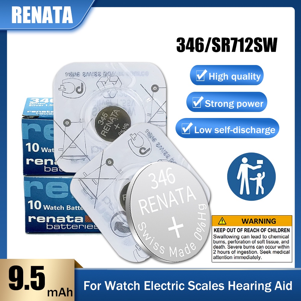 20PCS Original Brand New Renata 346 SR712SW SR712 712 1.55V Silver ...