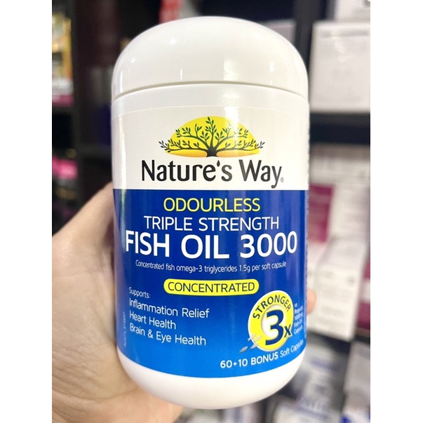 Nature’s way Triple Strength Fish oil 3000mg น้ำมันปลาเข้มข้น 3เท่า 70 ...