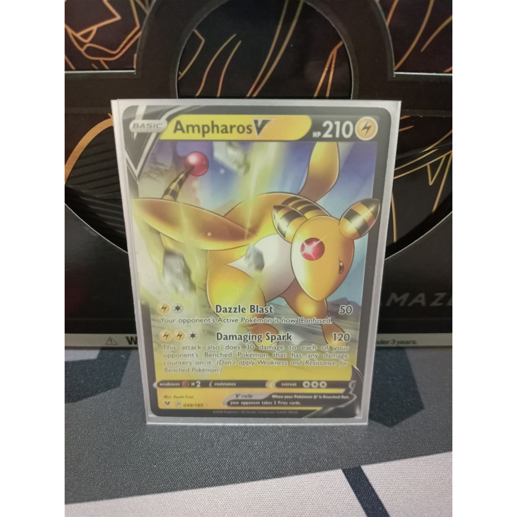 Pokemon Card "Ampharos V 049/185" ENG Vivid Voltage | Shopee Thailand