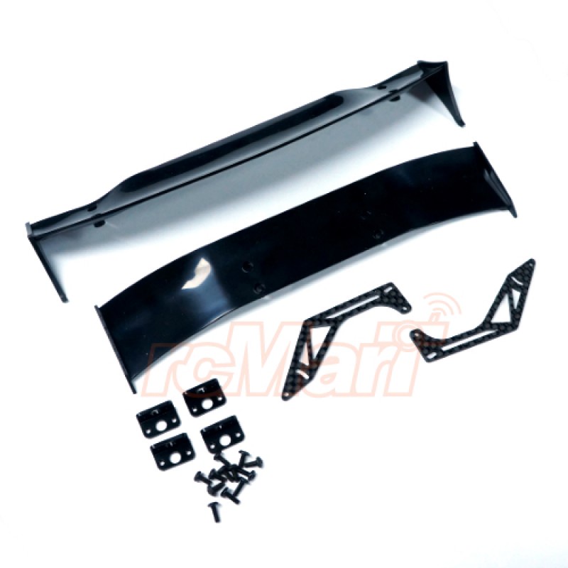 Yeah Racing CARBON GRAPHITE SPOILER WING MOUNT W/ PLASTIC REAR WINGS ...