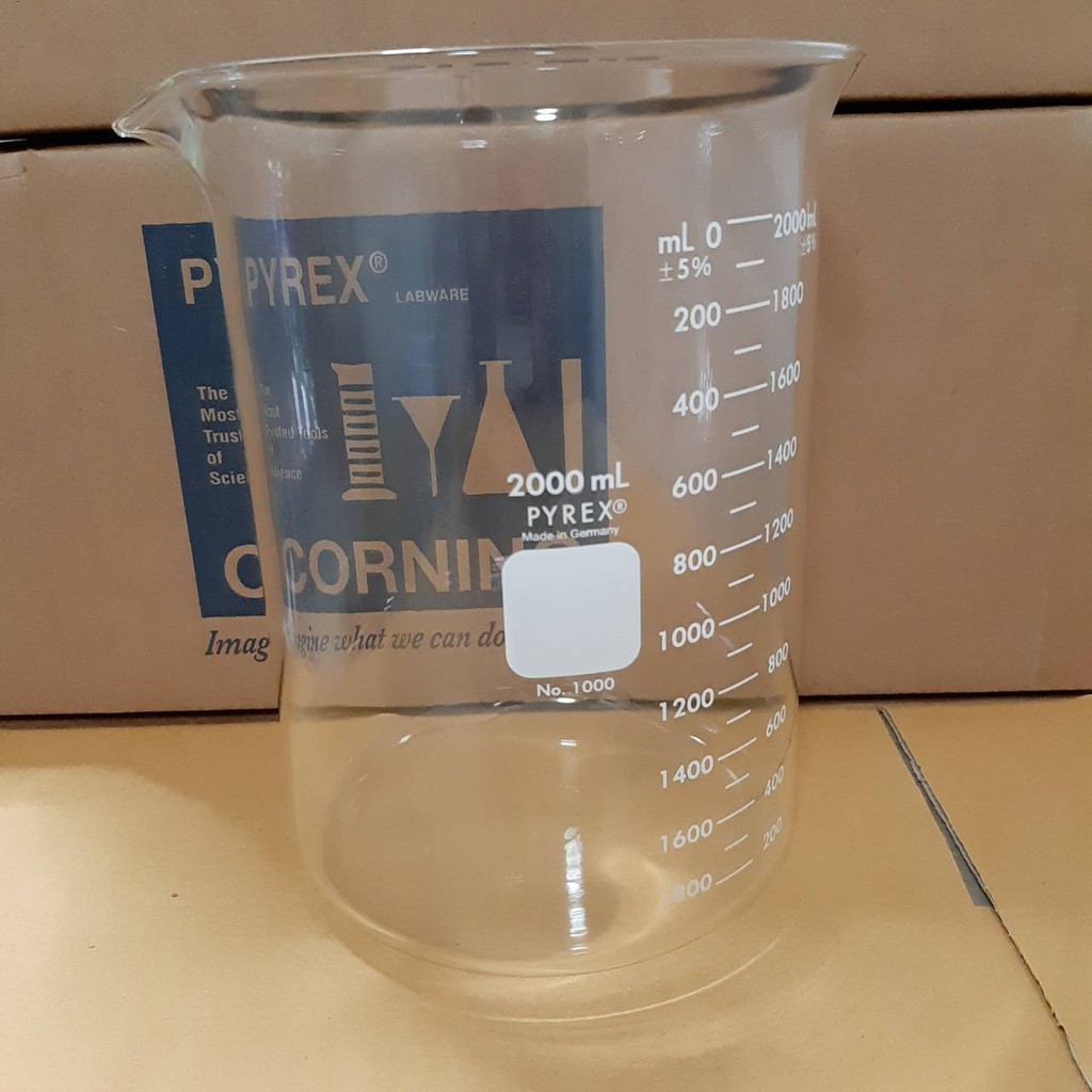 บีกเกอร์แก้ว Pyrex เยอรมัน 250ml, 600ml,1000ml, 2000ml | Shopee Thailand