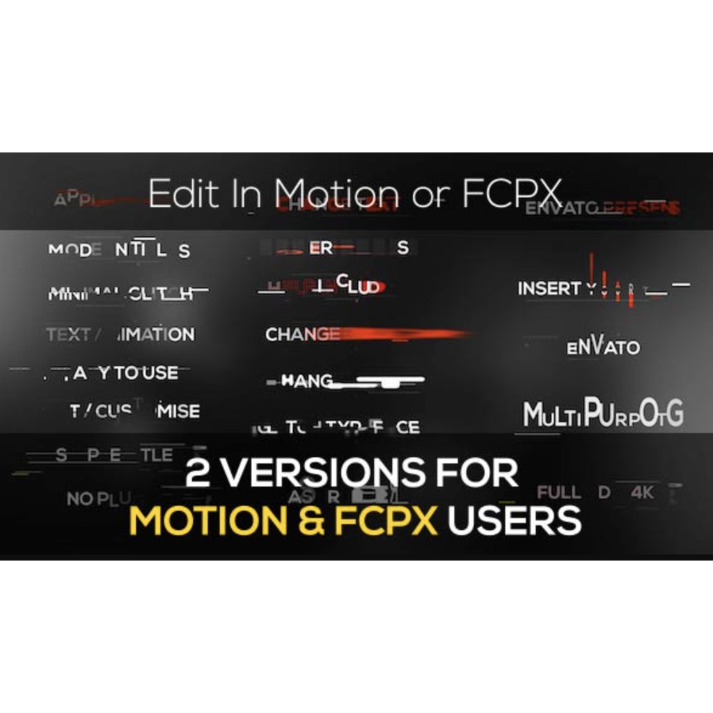 Minimal Modern Glitch Titles Final Cut Pro X FCPX FCP M1 plugin/title ...