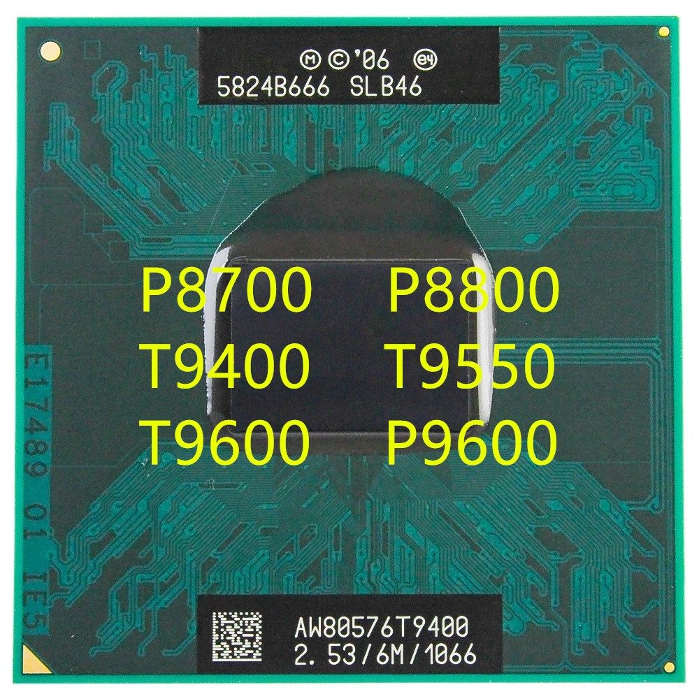 P8700 P8800 T9400 T9550 T9600 P9600 แล็ปท็อปโน้ตบุ๊ค CPU โปรเซสเซอร์ซ็ ...