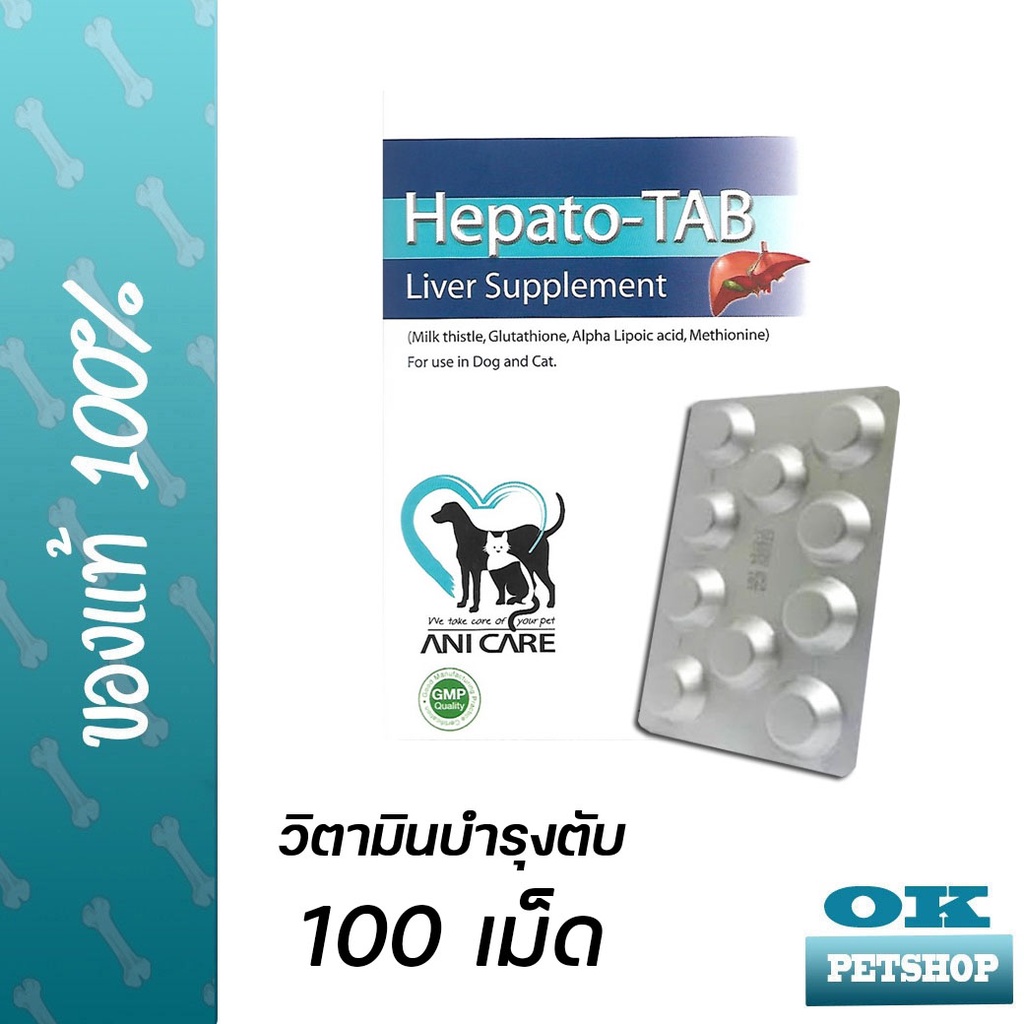 Hepato Tab วิตามินบำรุงตับ 100 เม็ด สำหรับสุนัขและแมว | Shopee Thailand