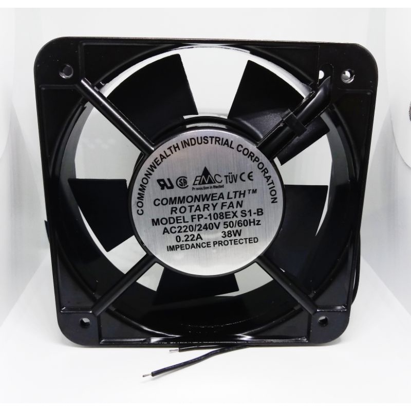 พัดลม 6 นิ้ว แบบลูกปืน (150*150*50mm) ไฟ 220VAC 0.22A 38W รุ่น15050 220V 38W FP-108EX-S1-S 15CM ...