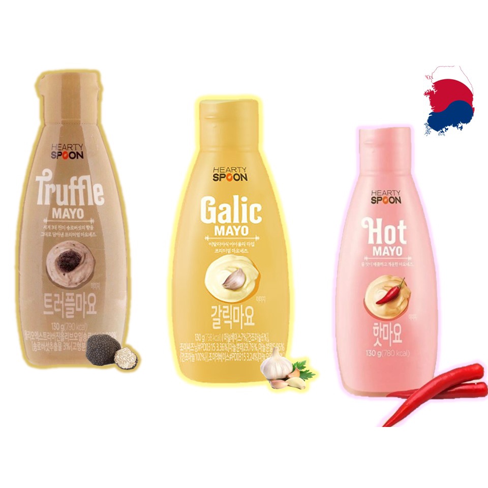 มายองเนสเกาหลี รสเห็ดทรัฟเฟิล กระเทียม ฮอทสไปซี่ mayonnaise mayo hearty ...