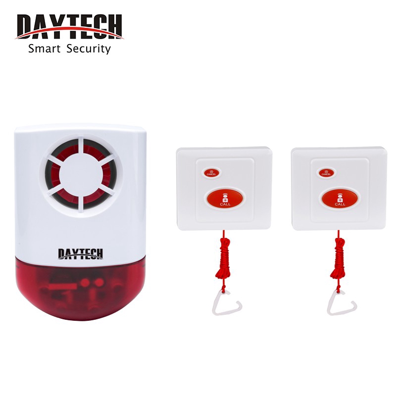 【พร้อมเชือกรูดและกระดุม】แท้ Daytech แบตเตอรี่ กริ่งฉุกเฉิน ไร้สาย พกพา ...
