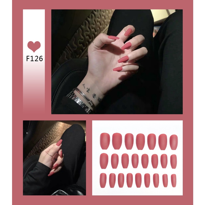 [พร้อมส่ง] เล็บปลอม สาย ฝ เล็บเจล24ชิ้น เล็บปลอมสำเร็จรูป F122-F139 | Shopee Thailand