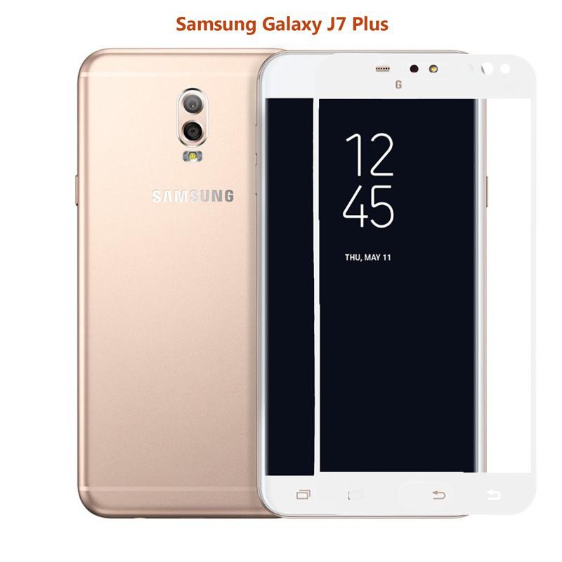 กระจกนิรภัย ฟิล์มกันรอย เต็มจอ เก็บขอบ แนบสนิท Samsung Galaxy J7 Plus สีขาว | Shopee Thailand