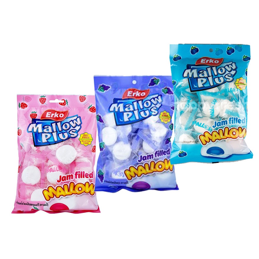 Erko mallow plus เออโก้ มาร์ชแมลโลว์ สอดไส้รส สตรอว์เบอร์รี่ บลูเบอร์รี ...