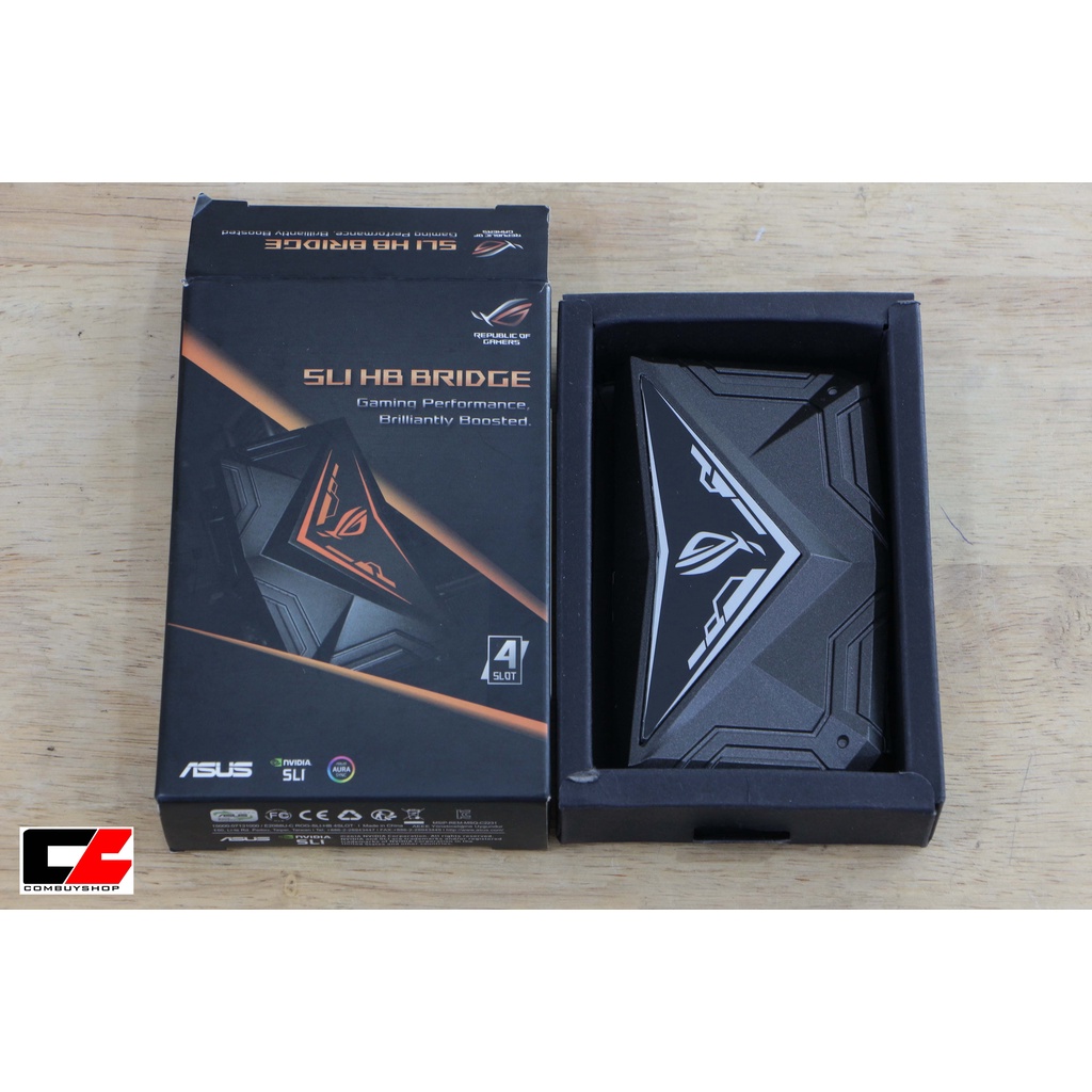 ASUS ROG SLI HB BRIDGE 4 SLOT AURA RGB [ SLI BRIDGE เชื่อมต่อการ์ดจอ 2 ...