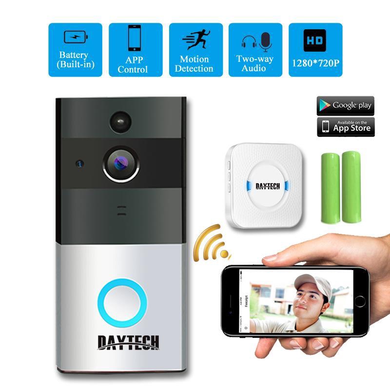 DAYTECH Wireless WiFi Video Doorbell Camera IP Ring ประตูระฆังสองทาง Audio APP ควบคุม iOS ...