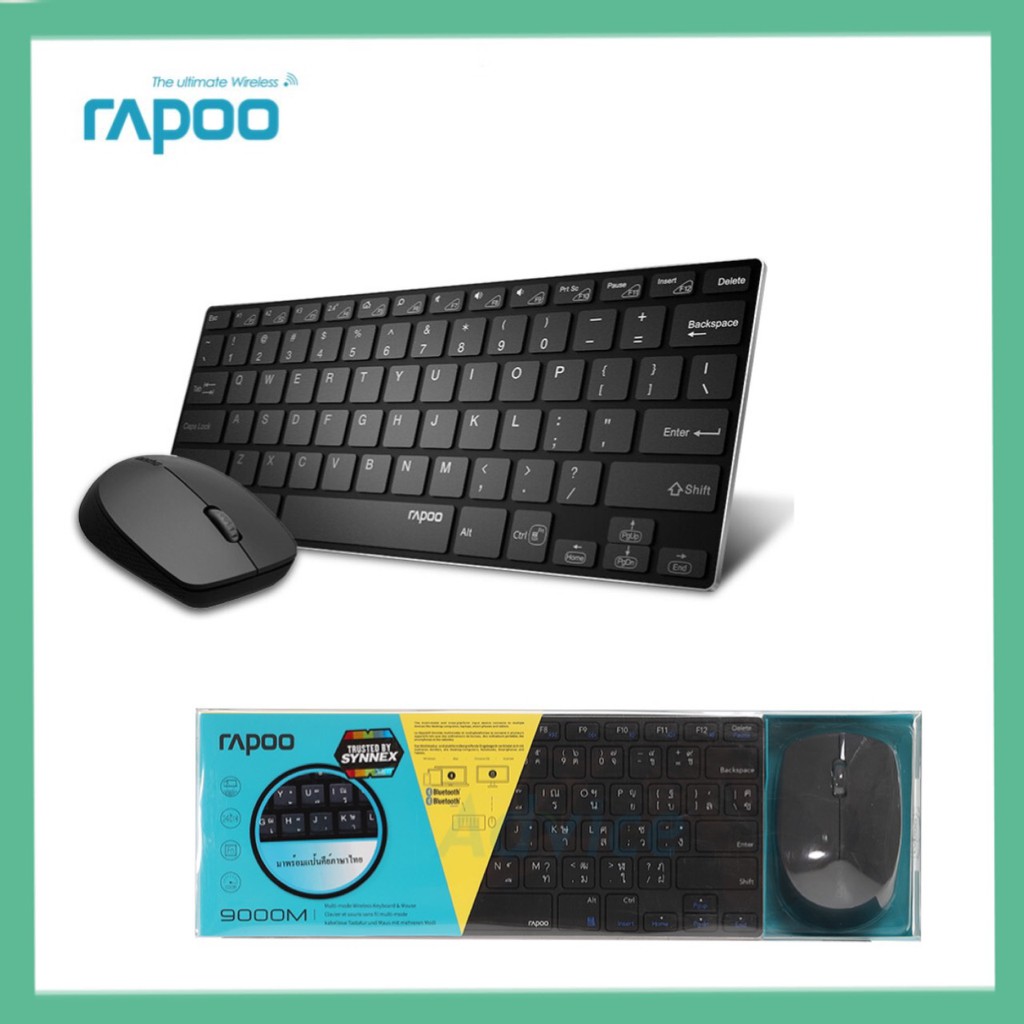 Rapoo 9000M Multi-Mode Silent Wireless Keyboard Mouse Combos Switch ...