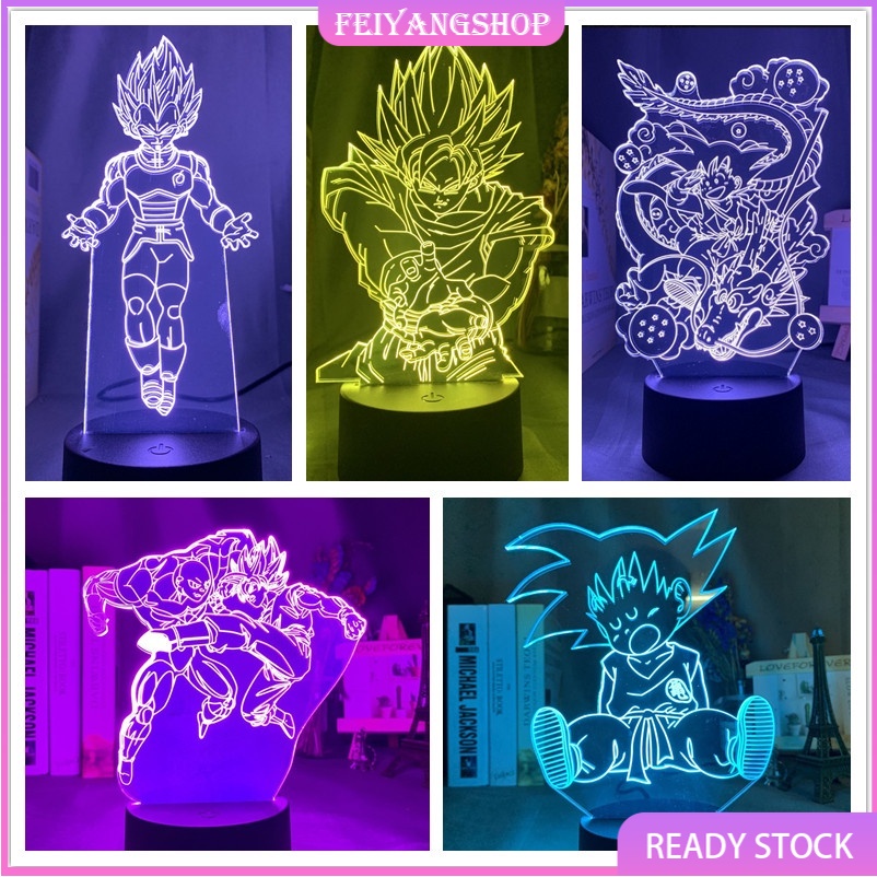 โคมไฟ Dragon Ball Vegeta Goku 3D Led เปลี่ยนสีได้ 7 สีสําหรับตกแต่งห้อง ...