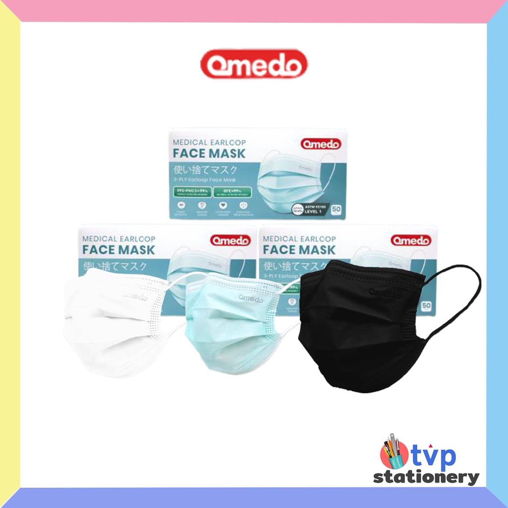 Omedo Mask หน้ากากอนามัย ทางการแพทย์ 3 ชั้น มาตรฐาน ASTM F2100 (ไม่มีขอบ) บรรจุ 50 ชิ้น [ 1 ...