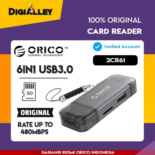เครื่องอ่านการ์ด Orico USB2.0 2CR61 OTG Phone Mac Windows TF SD อุปกรณ์ | Shopee Thailand