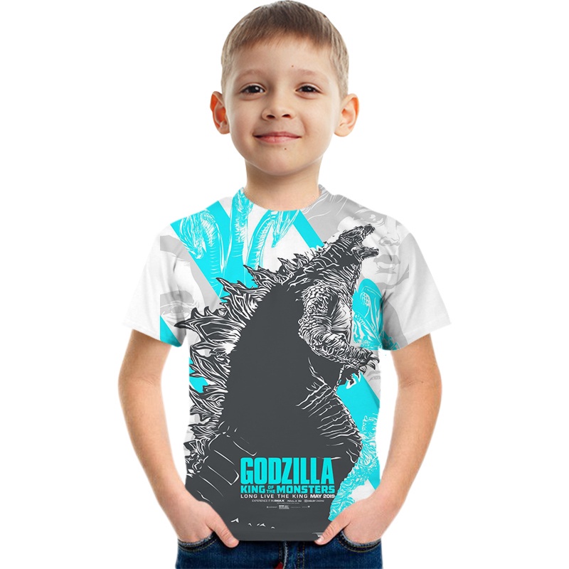 Godzilla Monster King Animation รูปแบบทุกวัน Casual Boy เสื้อยืด Casual ...