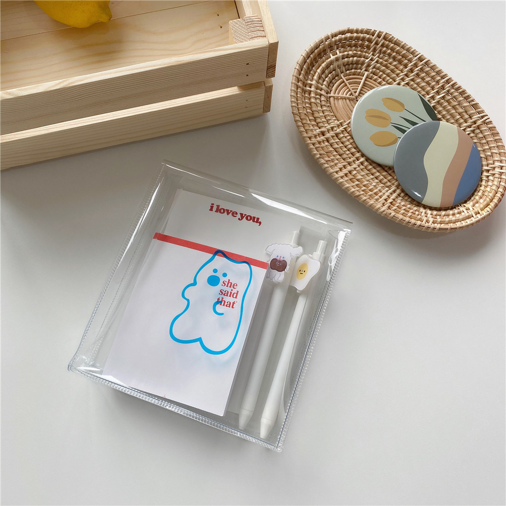 XNS * พร้อมส่ง * Korea Ins ทำเองใสพีวีซีม้วนเก็บกระเป๋าแฟ้มบิลถุงดูแล ...
