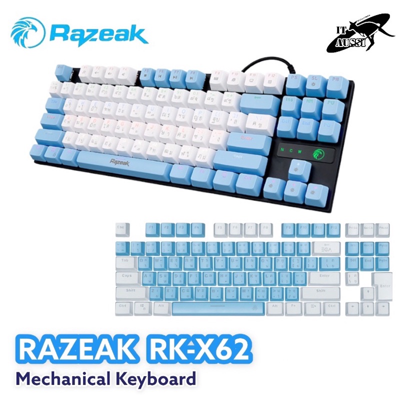 Razeak RK-X62 TKL Metal Mechanical Keyboard Gaming BLUESWITCH | Shopee ...