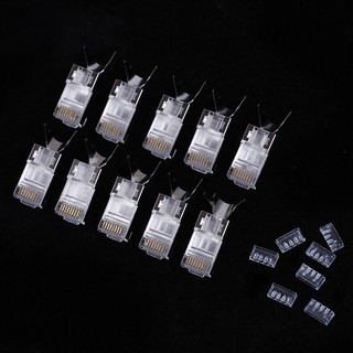 10PCs หัว RJ45 ตัวผู้ CAT6a CAT7 Metal Shielded RJ45 Connectors Modular ...