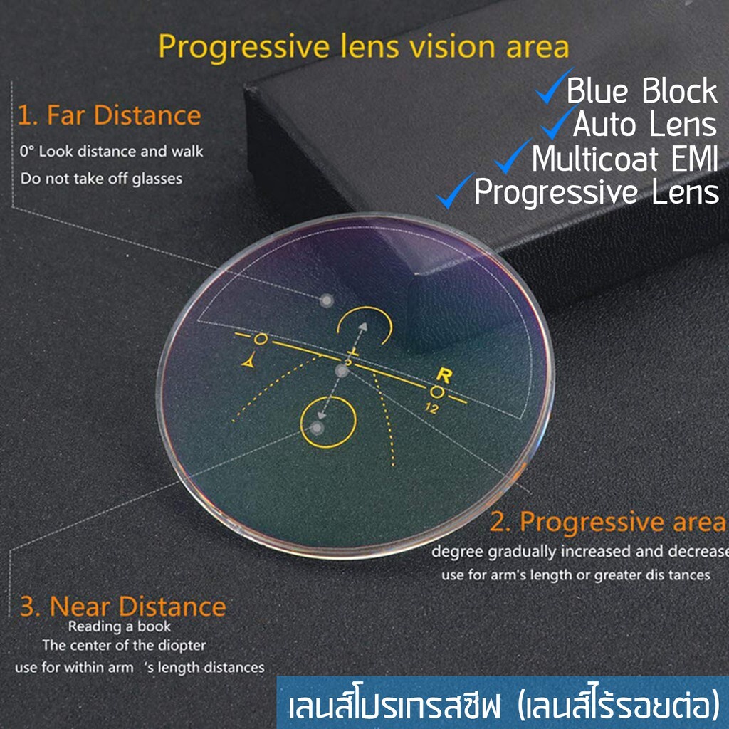 Blueblock Progressive Lens index 1.61 เลนส์โปรเกรสซีฟ เลนส์ไร้รอยต่อ เลนส์ 2 ชั้น เลนส์ไม่มีรอย ...