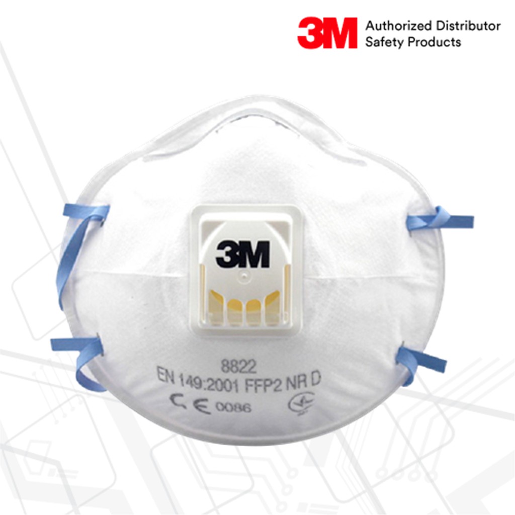 3M™ 8822 หน้ากากสำหรับงานบัดกรี หลอมโลหะ พร้อมวาล์วระบายอากาศ, P2 (1 ...
