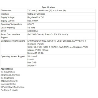 เร็วที่สุด เครื่องอ่านบัตรประชาชน บัตรสมาร์ทการ์ด Smart Card ACR-39U ...