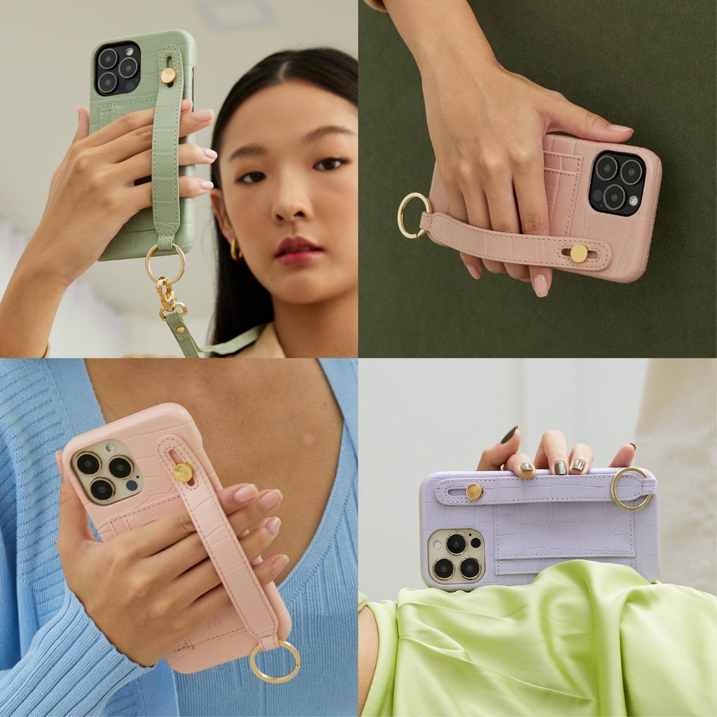(12 series)MUSE Hand Strap Card Holder Phone Case PASTEL Tone | Shopee ...