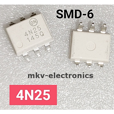 (1ตัว) 4N25 , Optocoupler , SMD-6 , Phototransistor Output (รหัสสินค้า ...