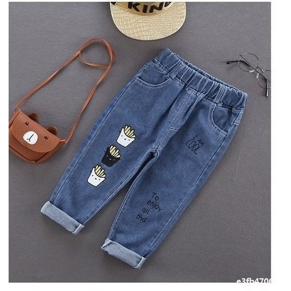 กางเกงยีนส์เด็ก เฟรนฟราย *2 สี* (3ข/4ข/5ข/6ข/7ข/8ข) | Shopee Thailand