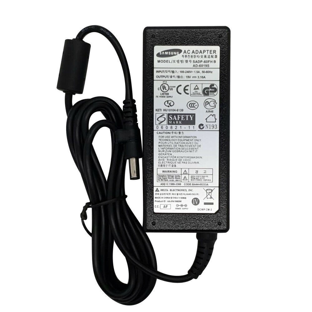 Samsung adapter 60W 19V 3.16A ขนาดหัว 5.5x3.0 สำหรับโน๊ตบุ๊ค เกรด OEM ...