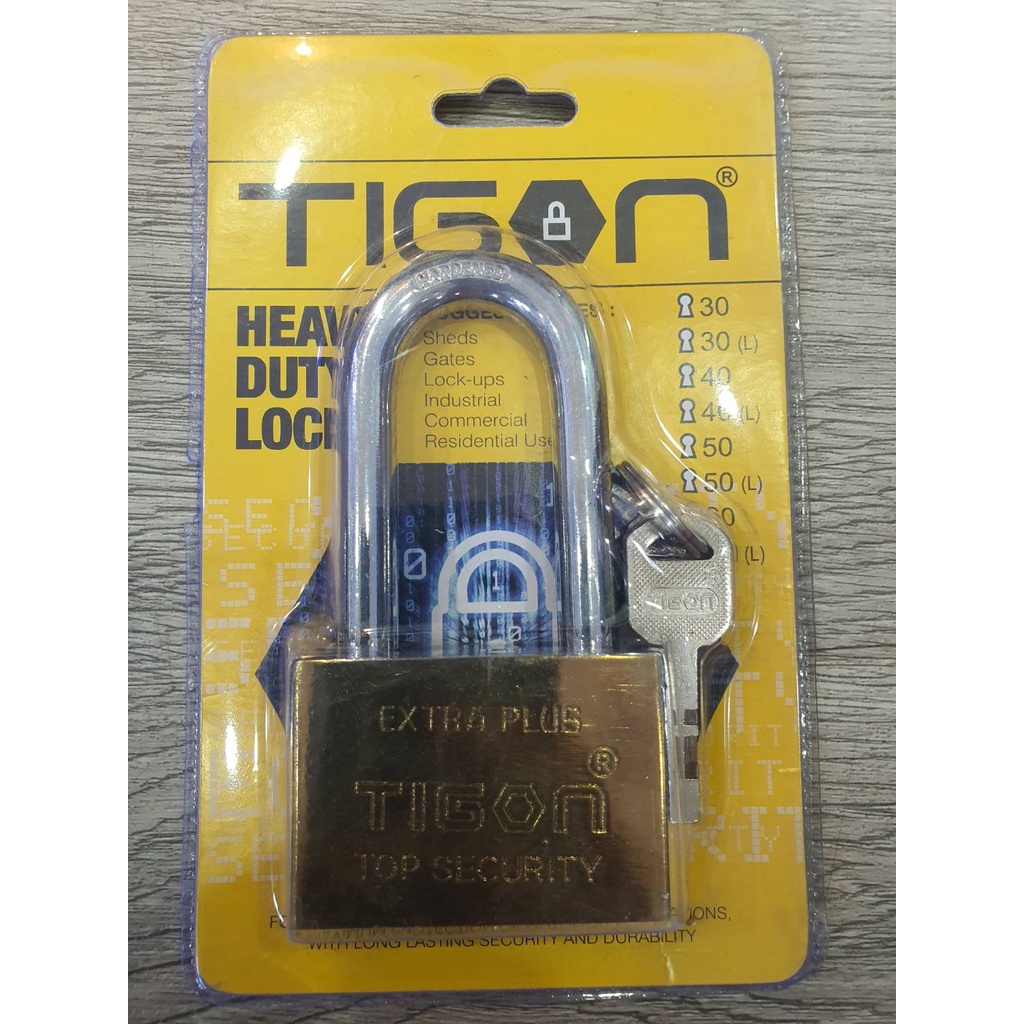 TIGON กุญแจระบบลูกปืน 30mm 40mm 50mm 60mm คอสั้น คอยาว ชุบทอง พร้อมดอก ...