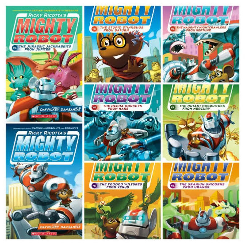 Ricky Ricotta's Mighty Robot Boxset 1-8 books Bestseller Author Dav ...