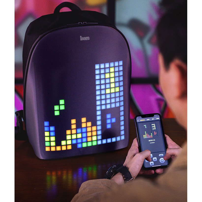 DIVOOM PIXOO BACKPACK หน้าจอ LED ความจุขนาดใหญ่ขี่จักรยานท่องเที่ยวกระเป๋าเป้สะพายหลัง by oval ...