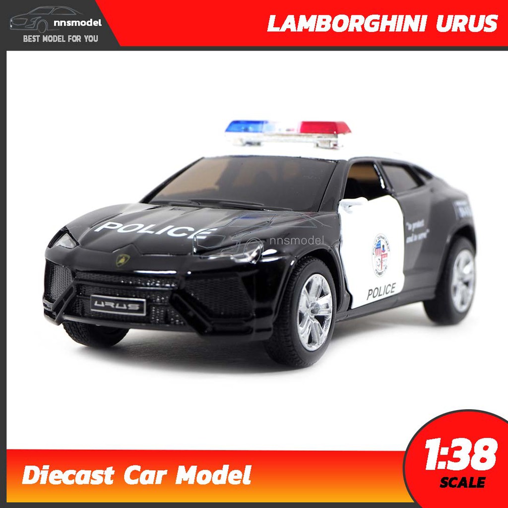 โมเดลรถตำรวจ LAMBORGHINI URUS POLICE (Scale 1:38) โมเดลรถเหล็ก มีลาน ...