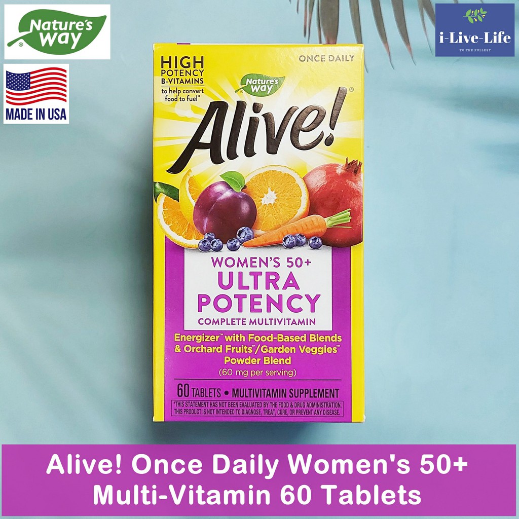 วิตามิน หญิงวัย 50+ Alive! Once Daily Women's 50+ Multi-Vitamin 60 ...