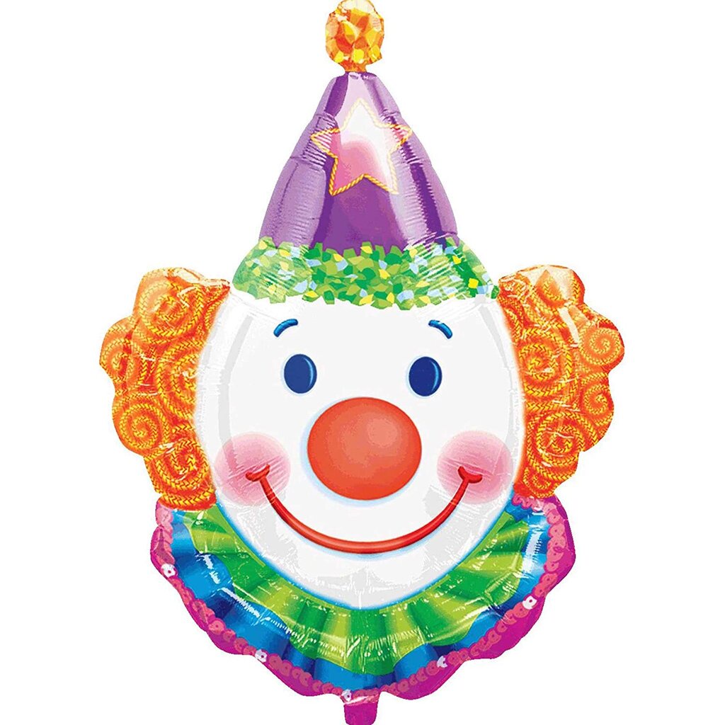 ลูกโป่งฟอยล์ตัวตลก Clown Bozo Head Foil Balloon (with helium) (1 pc ...