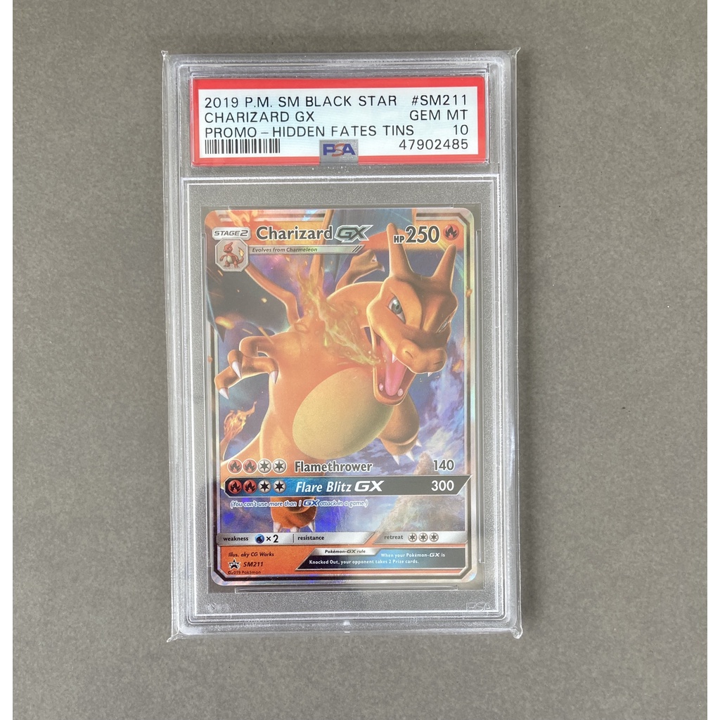 [ของแท้] Charizard GX (PSA 10) Hidden Fates SM211 การ์ดโปเกม่อน ภาษา ...