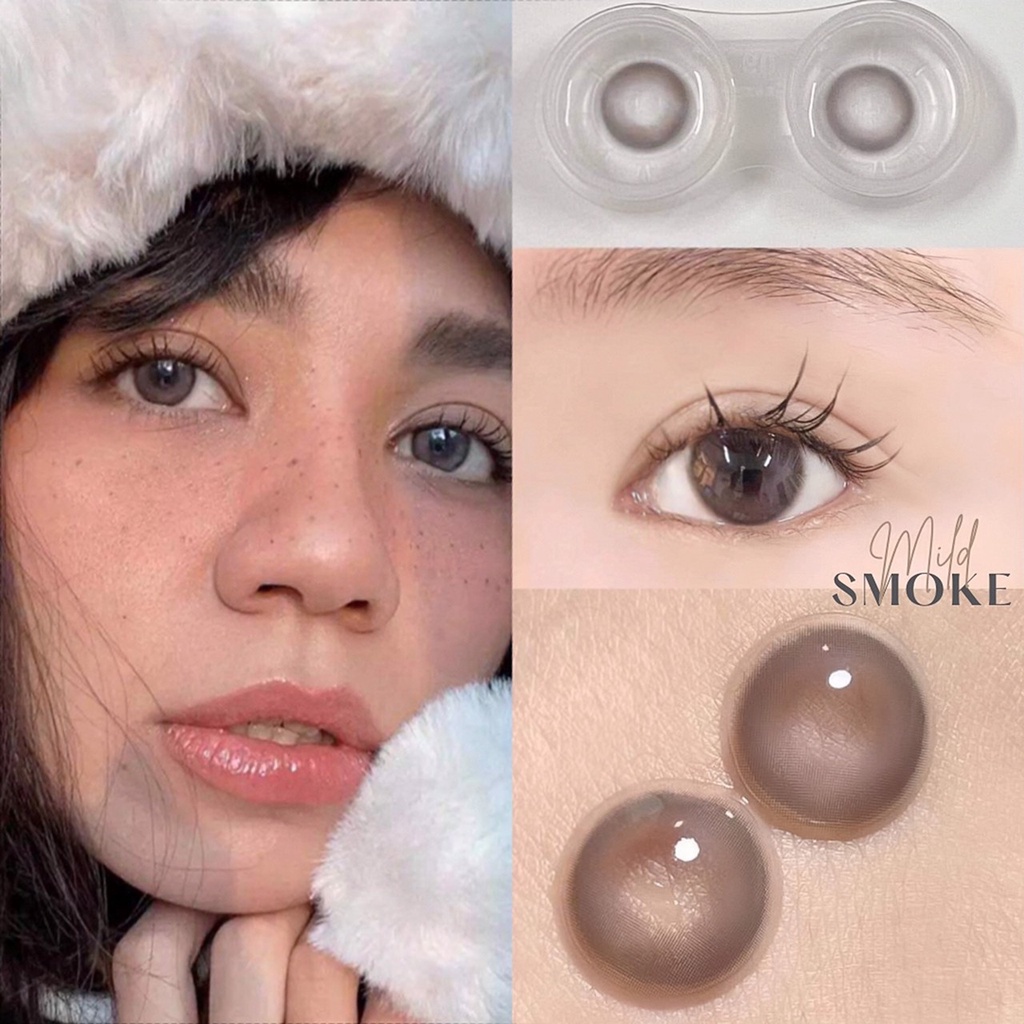 รุ่นMild สีSmoke Softlens เลนส์รายปี วัสดุMPC ค่าอมน้ำ48% | Shopee Thailand