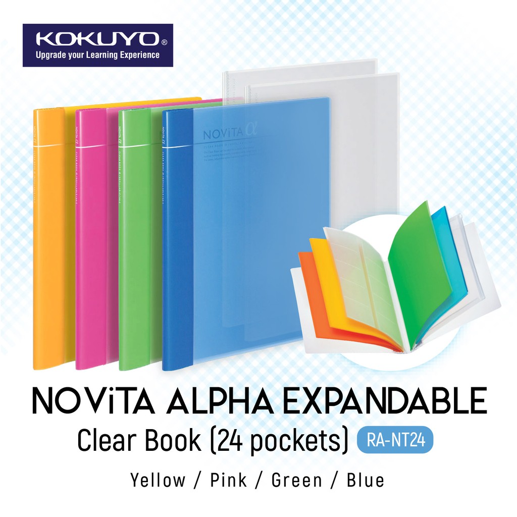 Kokuyo Novita Alpha Extended Clear Book File - A4 - 24 กระเป๋า (REFILLABLE) | Shopee Thailand