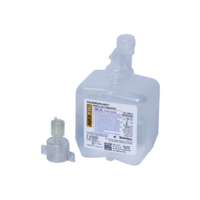 AQUAPAK น้ำกลั่นออกซิเจน ปราศจากเชื้อ 340ml. พร้อมหัวต่อ prefilled humidifier sterile water ...