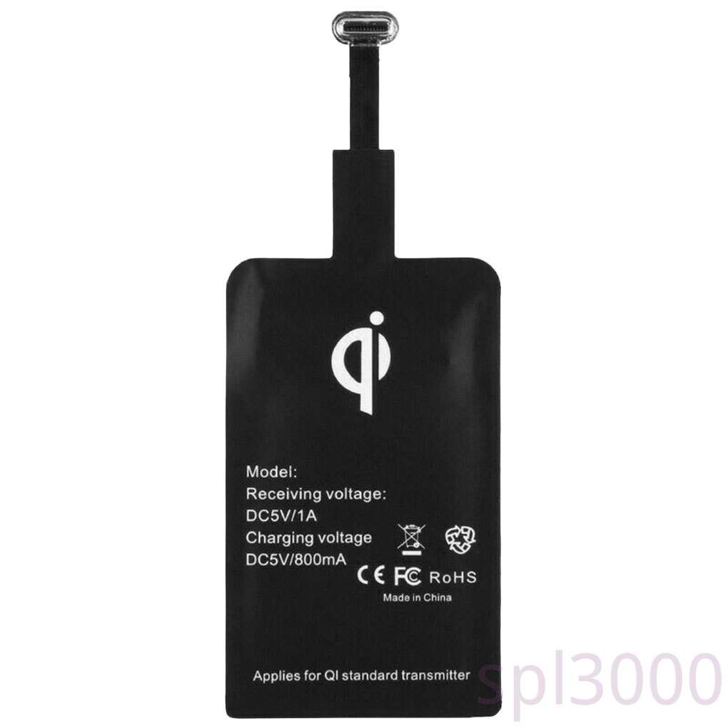 Charging Receiver Fast QI Charger Adapter Thin Portable Type-C Wireless ...