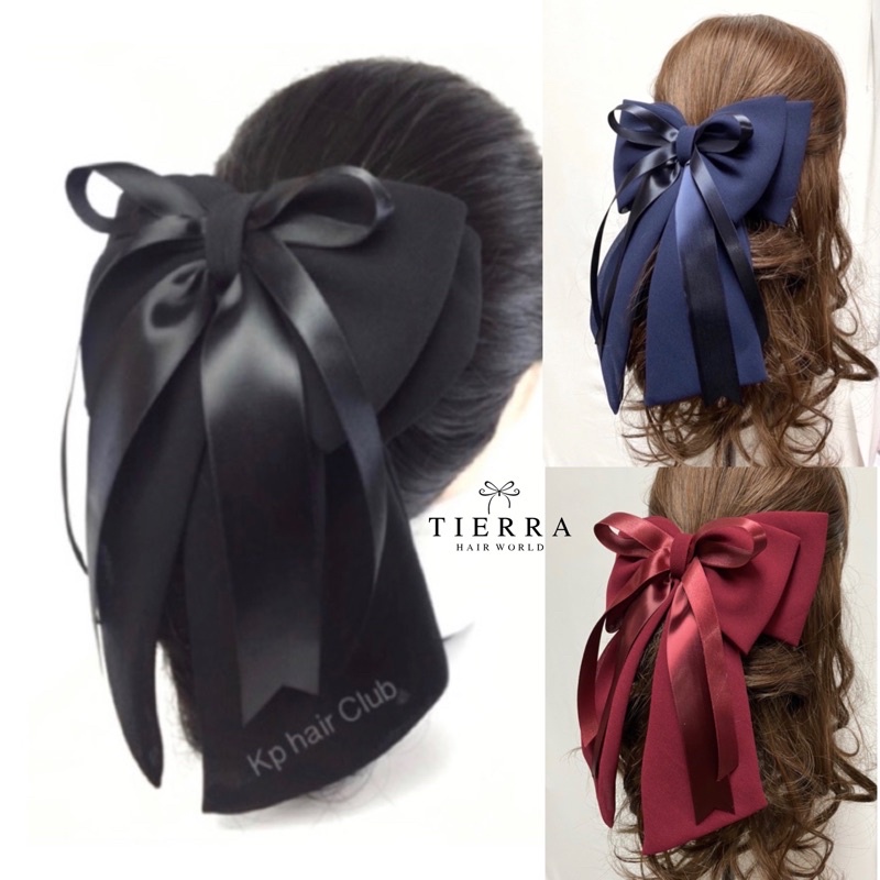 Bow chiffon satin Ribbon เน็ตติดผม โบว์ติดผม | Shopee Thailand