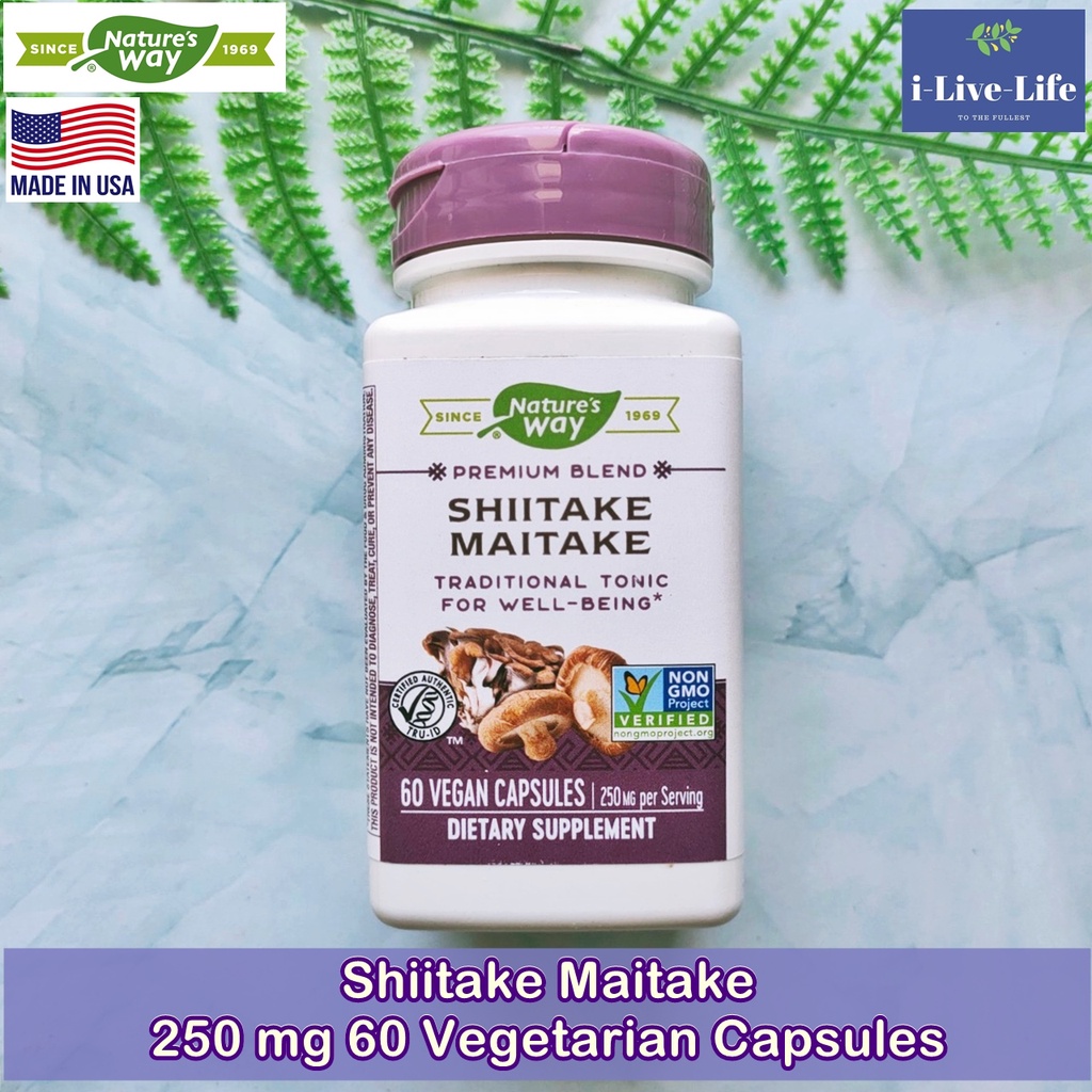 เห็ดชิตาเกะและไมตาเกะ Shiitake Maitake 250 mg 60 Veg Caps - Nature's Way | Shopee Thailand