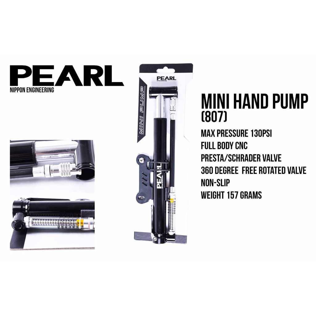 สูบพกพา PEARL Mini Hand Pump รุ่น 807 ,130Psi | Shopee Thailand