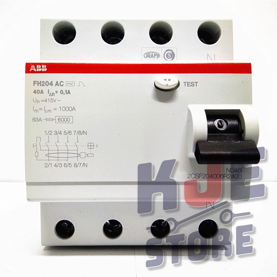 ABB ELCB/RCCB FH204 4P 40A [ 30mA / 100mA / 300mA ] | Shopee Thailand