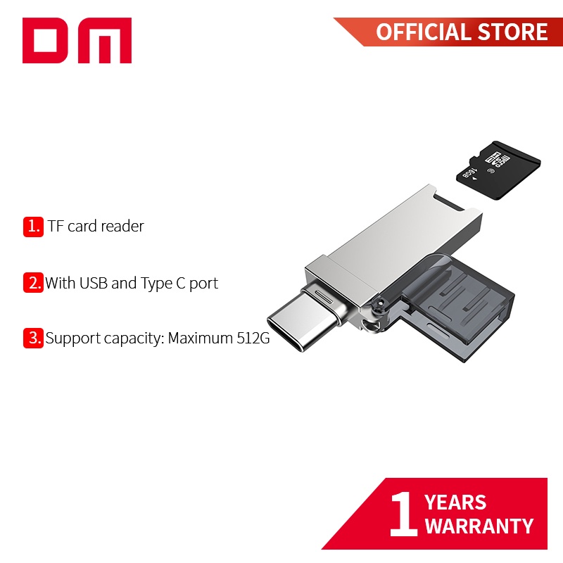 เครื่องอ่านการ์ด DM USB C CR006 เครื่องอ่านการ์ดหน่วยความจําหลายตัว ...